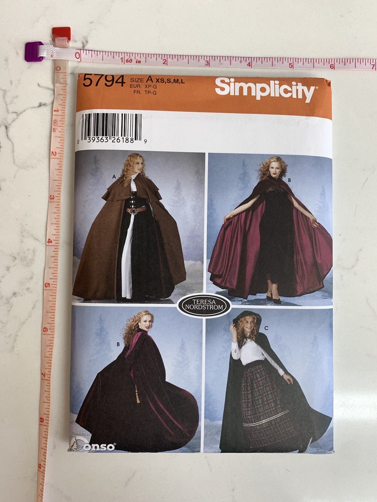 Simplicity 5794 Misses Capes Pattern Medieval Renaissance Size 6 - 20 ...