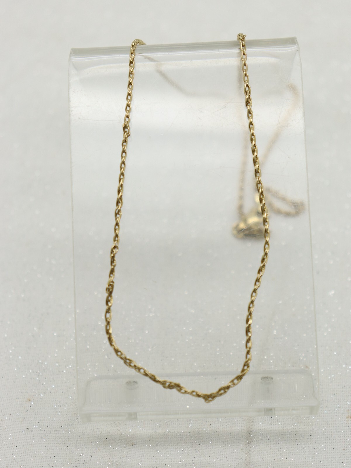 14K Yellow Gold Thin Rope Design Chain Necklace 18" - Gem