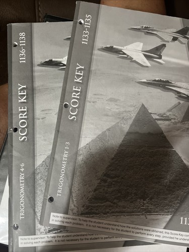 Trigonometry Score key 1133-1138 School of Tomorrow ACE | eBay