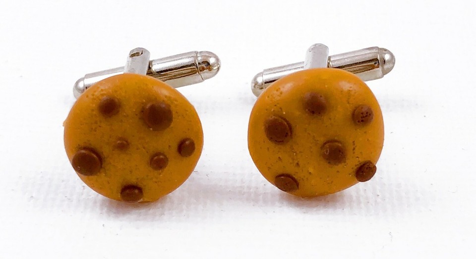 Chocolate Chip Cookie Cufflinks--Artistic Artsy Handmade Cool Foodie ...