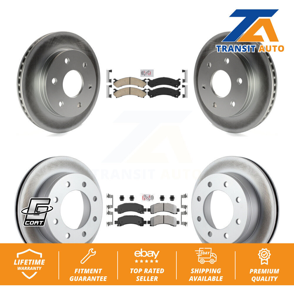Front Ceramic Rear Semi-Metallic Pads And Coated Disc Brake Rotors Kit ...