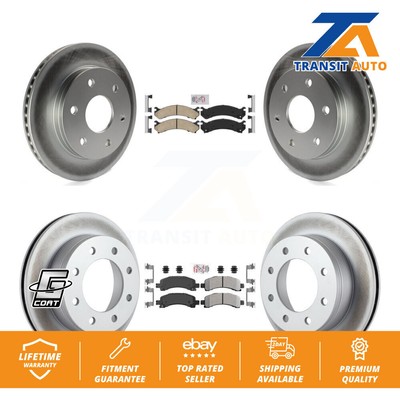 Front Ceramic Rear Semi-Metallic Pads And Coated Disc Brake Rotors Kit ...