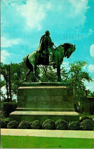 Monroe MI Statue of General George Armstrong Custer Postcard used ...