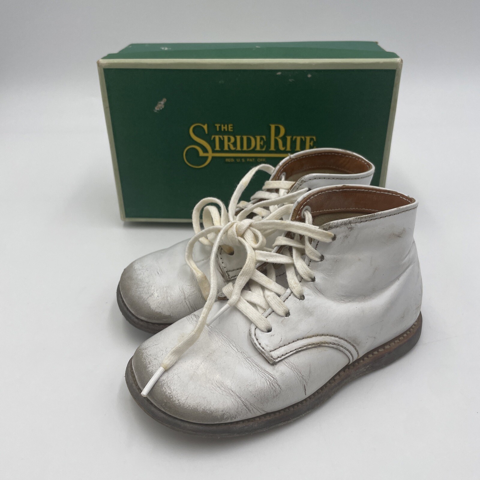 Vintage Stride Rite Baby/Toddler Lace Up Shoes E3 28620 7E White ...