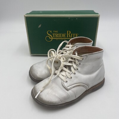 Vintage Stride Rite Baby/Toddler Lace Up Shoes E3 28620 7E White ...