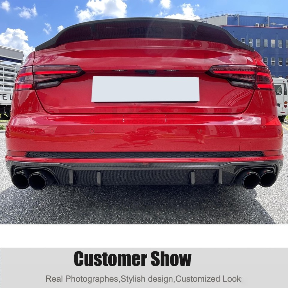 For Audi S4 A4 B9 S Line 2017-2019 Real Carbon Fiber Rear Bumper ...