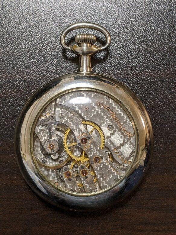 Import duty included Hampden 16s 17J Pocket Watch Bridge Dial Damaschin ...