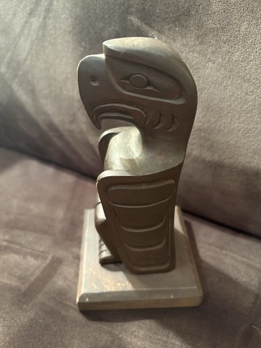 George Bee Signed Pacific Northwest Native American Carved Eagle Wood ...