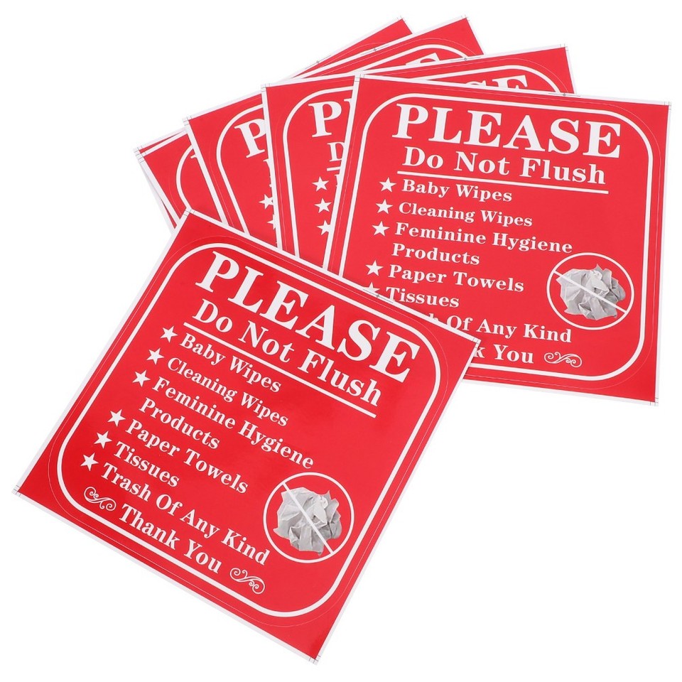 24 Pcs Flush Slogan Sticker Bathroom Signs Please Do Not Stickers for ...