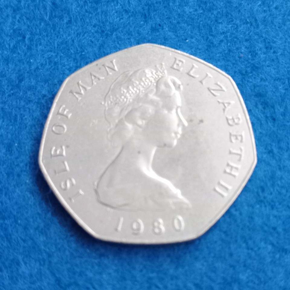 1980 Isle Of Man Christmas 50p Coin , Steam Packet's Mona's Isle | eBay UK