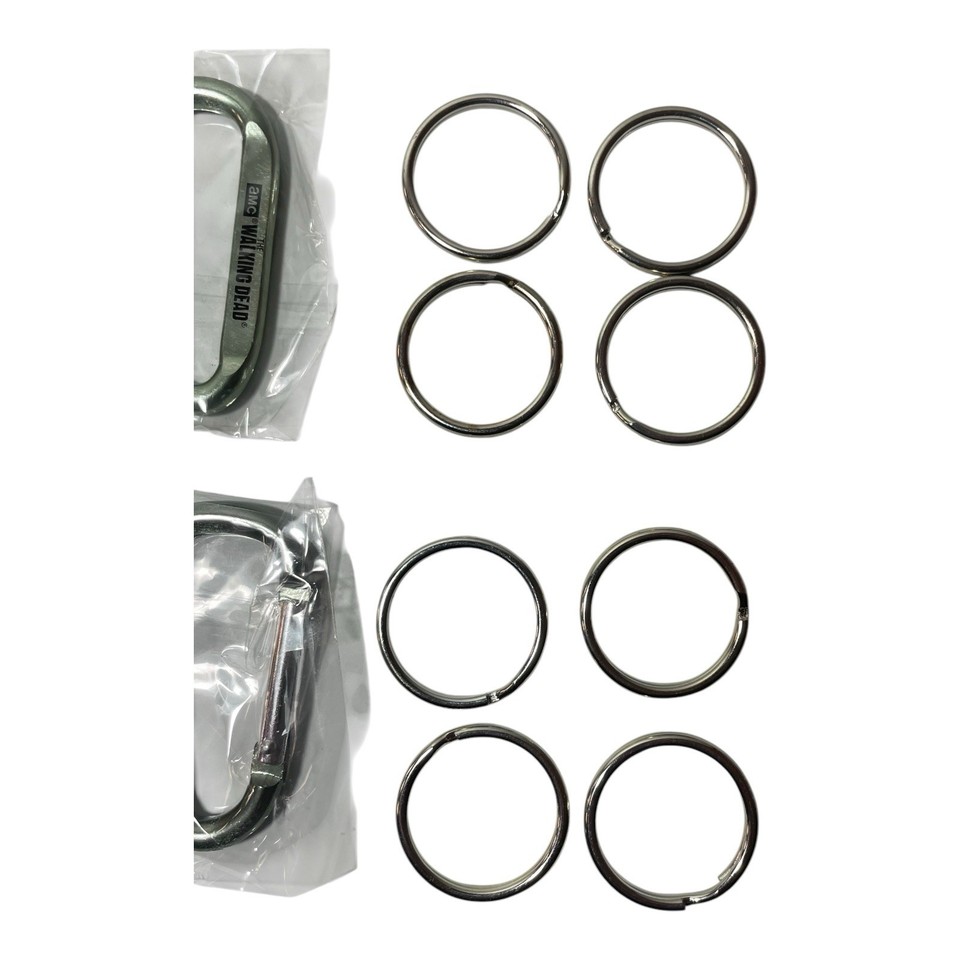 Lot of 8 AMC Walking Dead Dog Tag Chain Carabiner D-Ring Clip New In ...