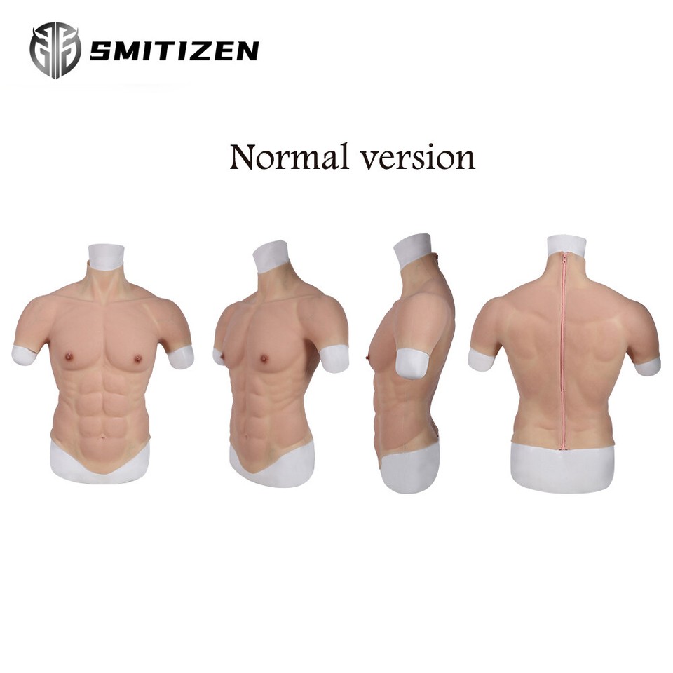 SMITIZEN Silicone Muscle Suit Realistic Male Chest With Back Zipper for ...