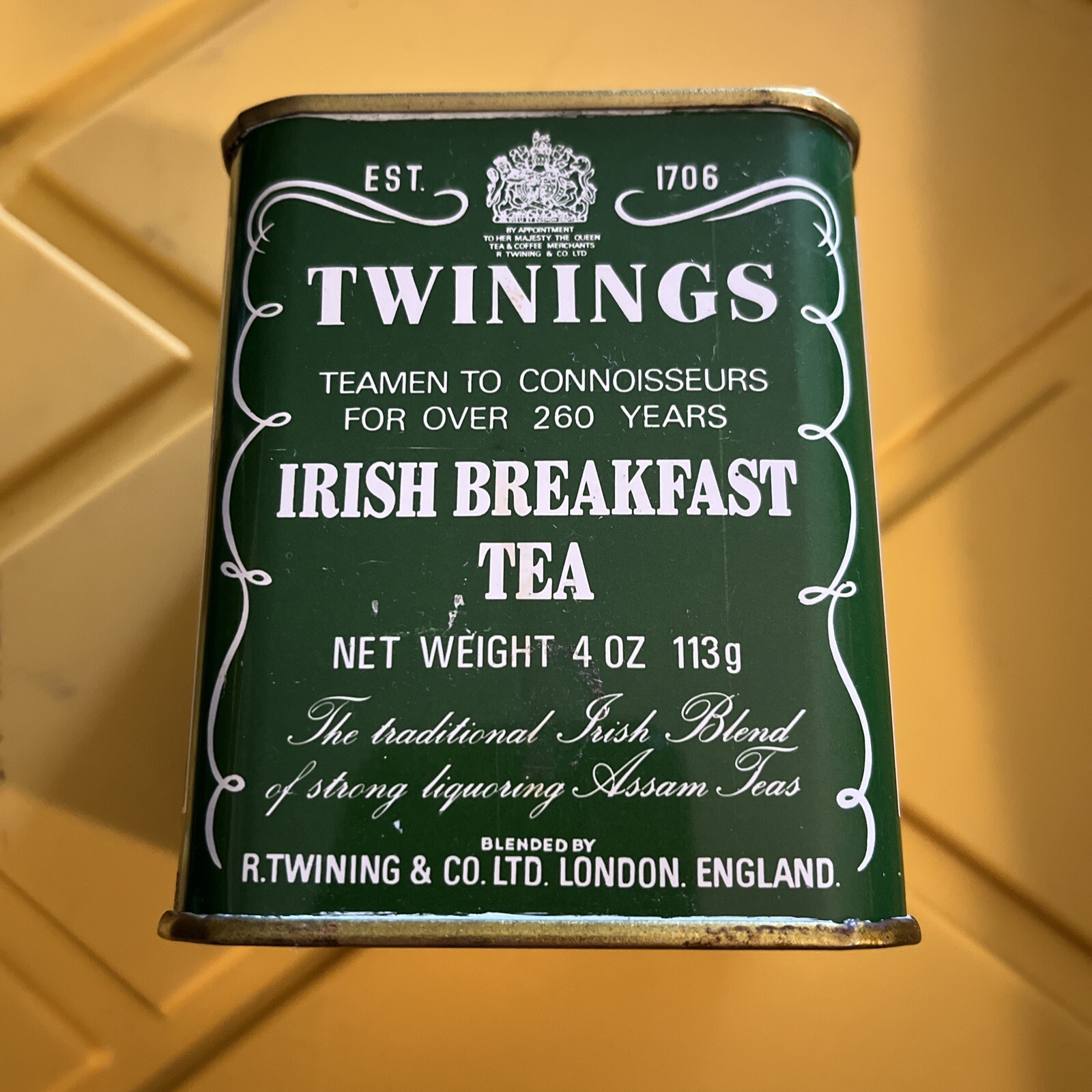 Twinings Irish Breakfast Tea Tin 1982 EST 1706 London England 3 1/2 ...