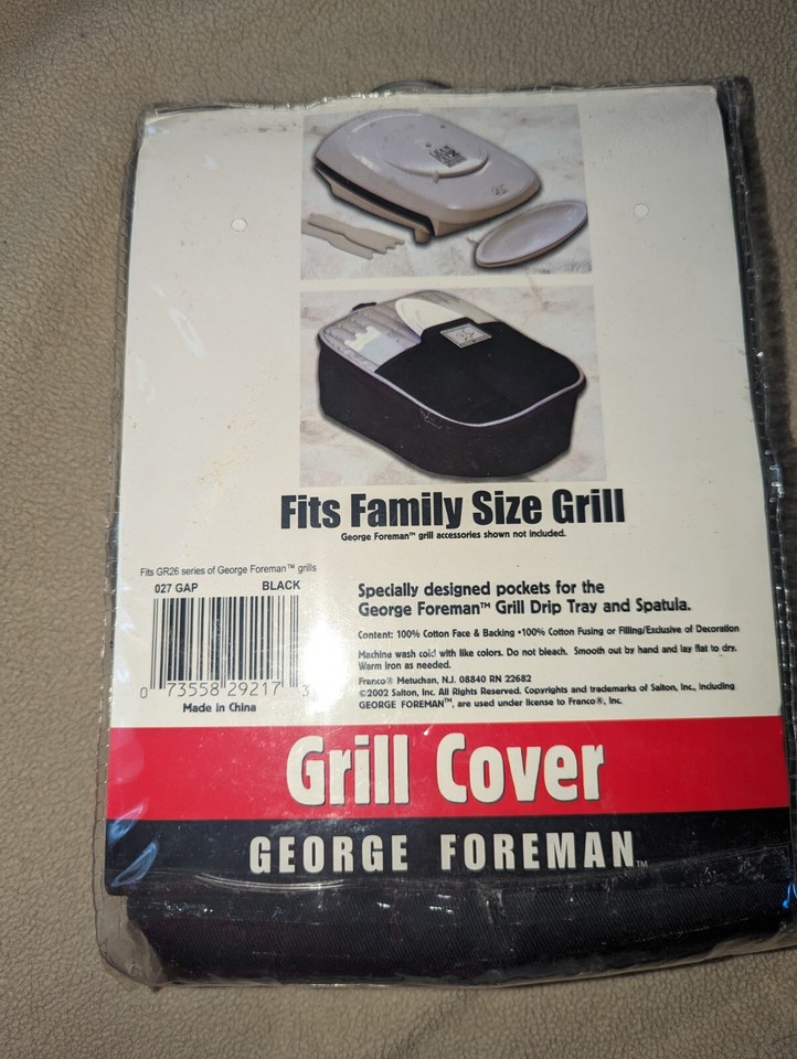 George Foreman (027 GAP) Black Grill Cover Fits GR26 Series Grills ...