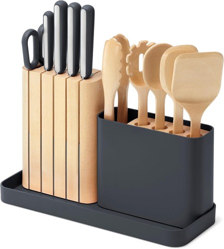Caraway 14-Pc Kitchen Prep Set Kitchen Knife Set & Wooden Utensil Set ...