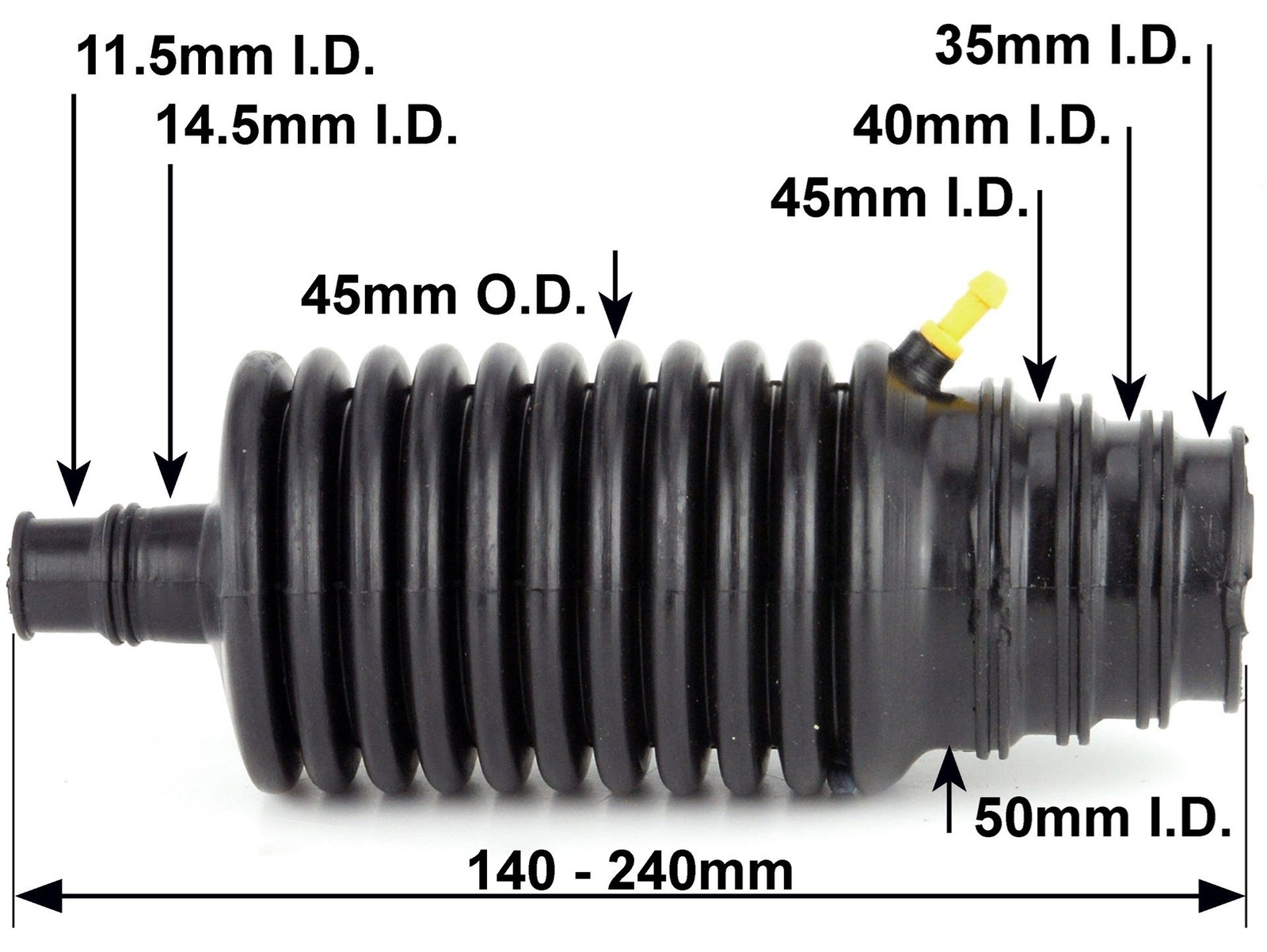 Universal Steering Rack Gaiter With Grease Nipple | eBay