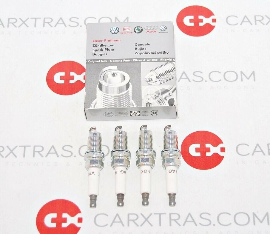 NEW OEM AUDI VW SKODA SEAT 4 x SPARK PLUG SET 101905620 NGK PZFR5N-11T ...