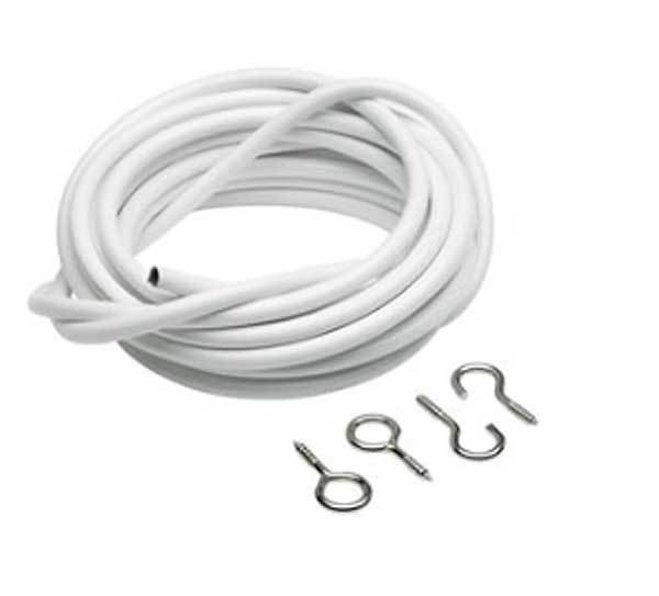 Curtain Wire with Hooks Eyes White Net Windows Door Cord Cable String ...