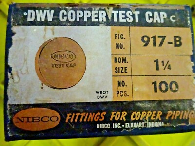 4 PACK OF OF 1-1/4" NOM C Copper Test Cap NIBCO 917B 11/4 | eBay