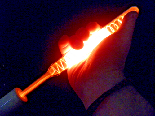 HF Elektrode "Saturator lang" 30cm Neon high frequency violet ray Lutz ...