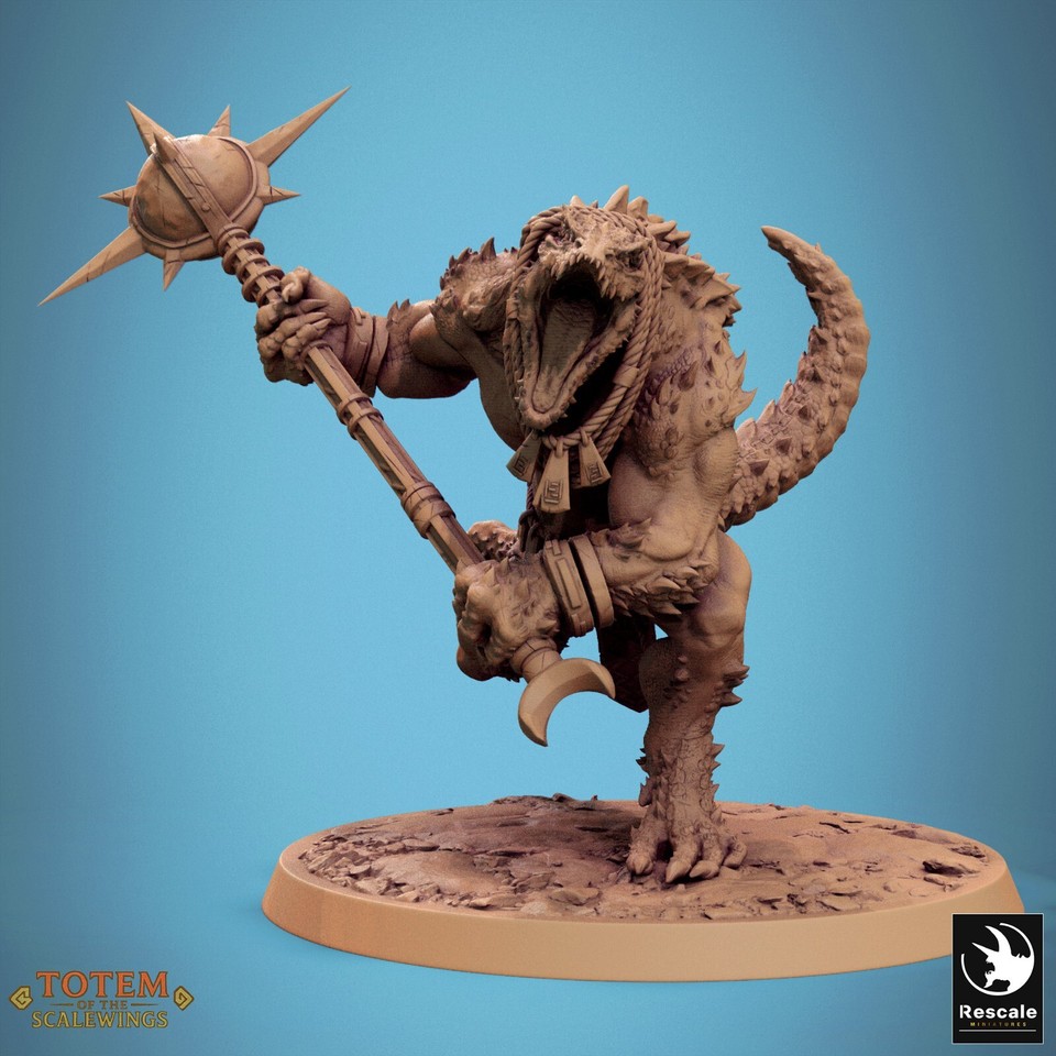 Lizardman Champion Dreadscale by Rescale Miniatures | D&D | DnD Print ...