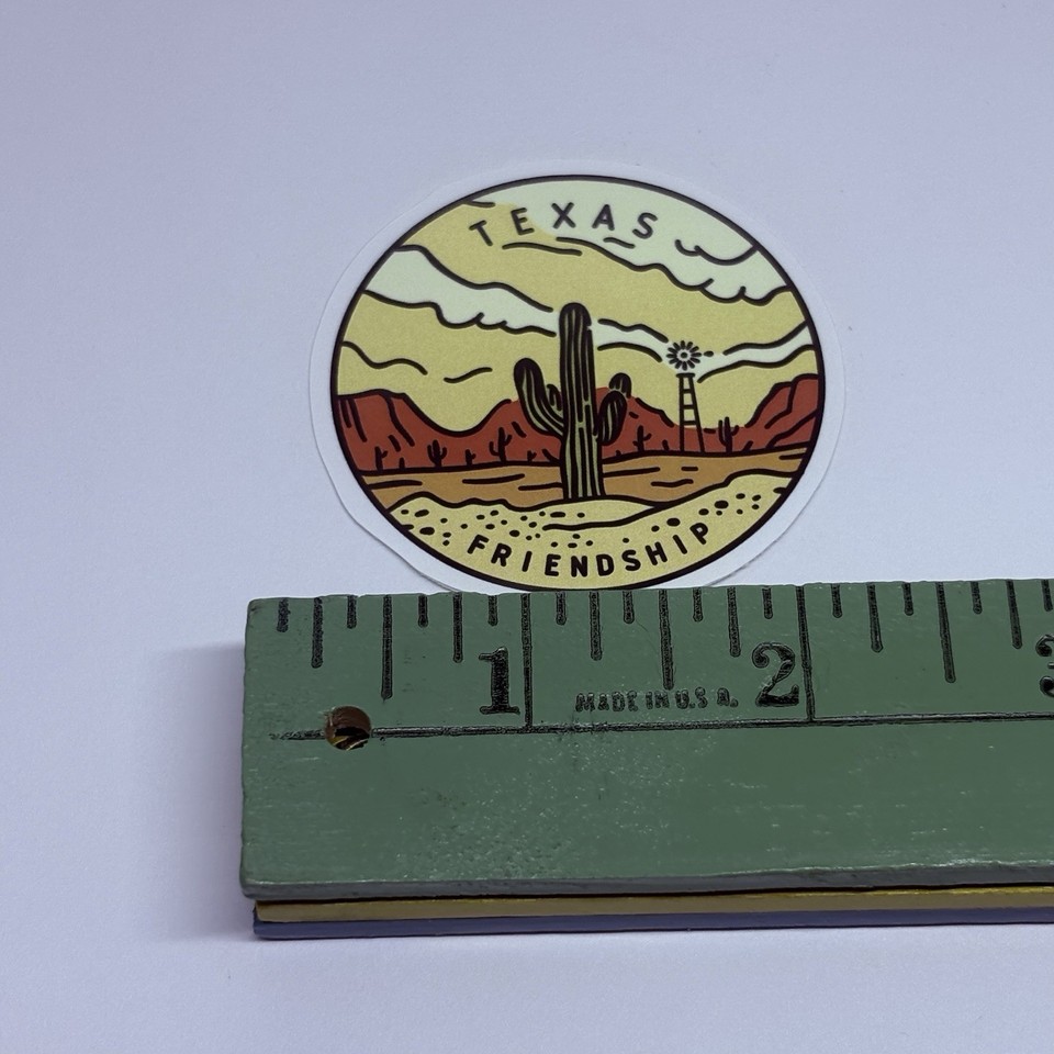 Texas State Motto Sticker “Friendship” Decal Vinyl USA Travel Souvenirs ...