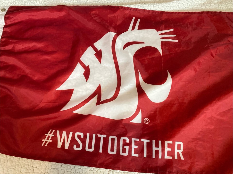 WSU Cougars Flag 23x37 Washington State Crimson White Banner ...