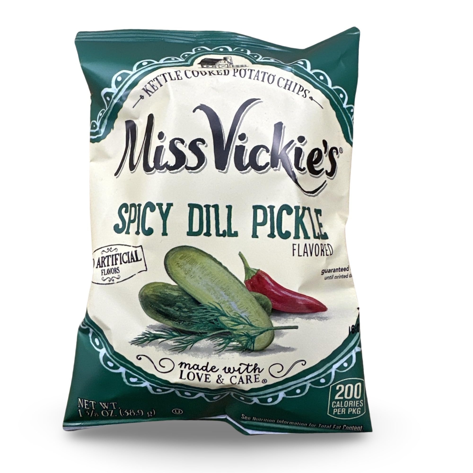 Miss Vickie's Spicy Dill Pickle Kettle Cooked Potato Chips, 1.375 Oz ...