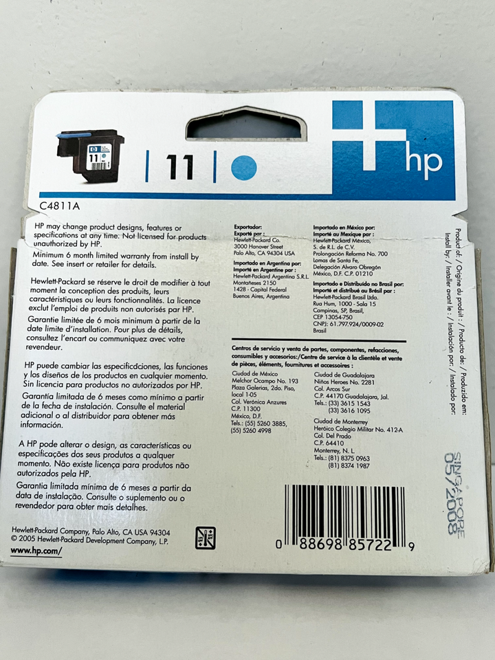 HP 11 C4811A Cyan Printhead Ink Cartridge | eBay