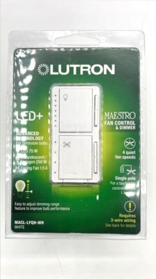 Lutron Maestro Fan Control and Light Dimmer for LEDs, Halogen Bulbs ...