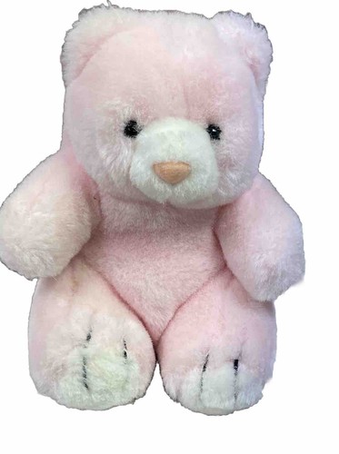 World of Smile Pink Rattle Teddy Bear Plush Stuffed Animal 8”Baby 1990 ...