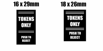 Arcade Coin Door Push to Reject Button Insert - Tokens Only - 20 pack ...