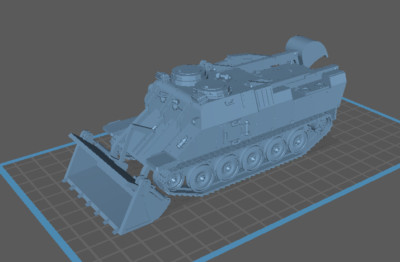 British Army TERRIER Armoured Digger CEV 3D Printed resin model vehicle ...