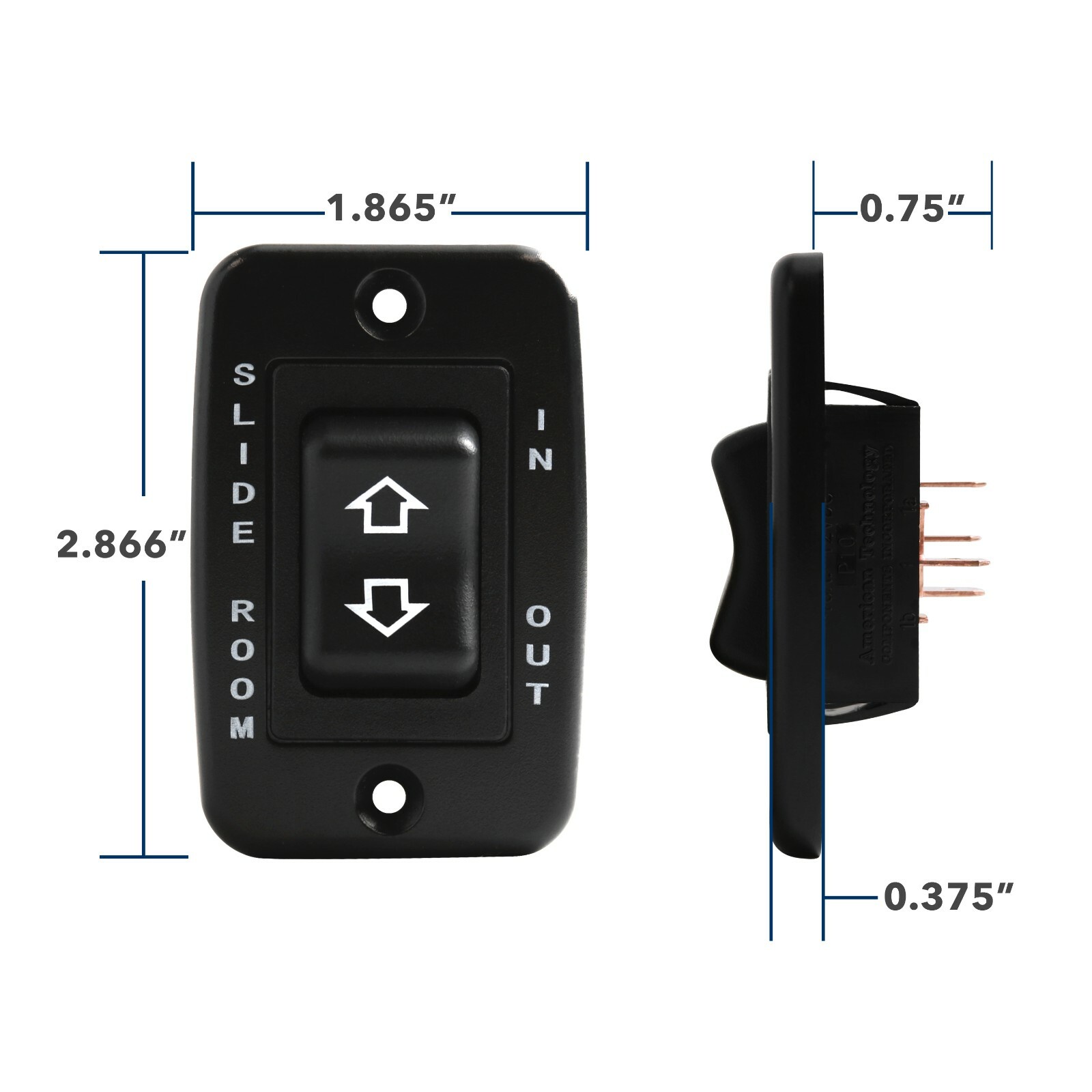 RV Slide Out Switch Black 20 Amp Continuous 40 amp Peak Leisure ...