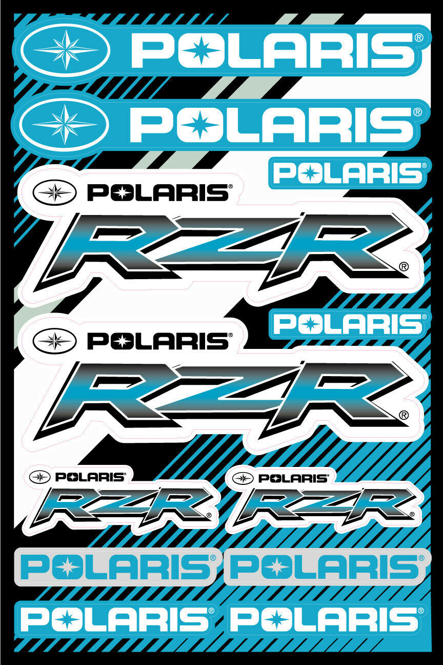 Polaris RZR Razor Sticker Decal Sheet Sky Blue | eBay