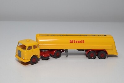 B32 1:87 WIKING MAN M.A.N. DIESEL TRUCK WITH TRAILER SHELL TANKER NMINT ...