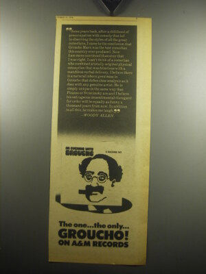 1974 An Evening With Groucho Album Ad - The one.. the only.. Groucho ...