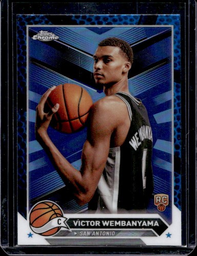 2023-24 Topps Chrome Victor Wembanyama Blue Basketball Refractor RC #1 ...