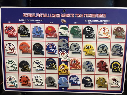 VINTAGE NFL RETRO 70’s/80’s MAGNETIC STANDINGS BOARD 37 RETRO RUBBER ...