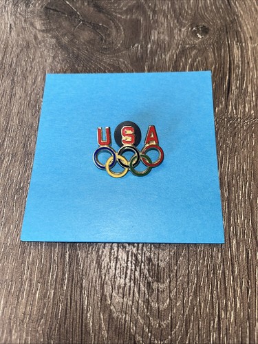 Vintage USA Olympic Rings Pin – Rainbow Enamel Hat/Lapel – 5-Ring Logo ...