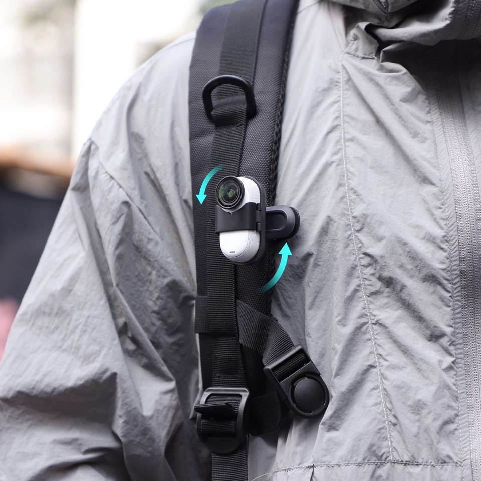 Plastic 360° Rotation Backpack Clip Camera Mounts For Insta360 GO 3S/GO ...