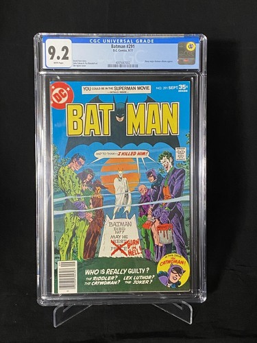 BATMAN #291 DC COMICS SEPTEMBER 1977 CGC 9.2 NEAR MINT THE CATWOMAN ...