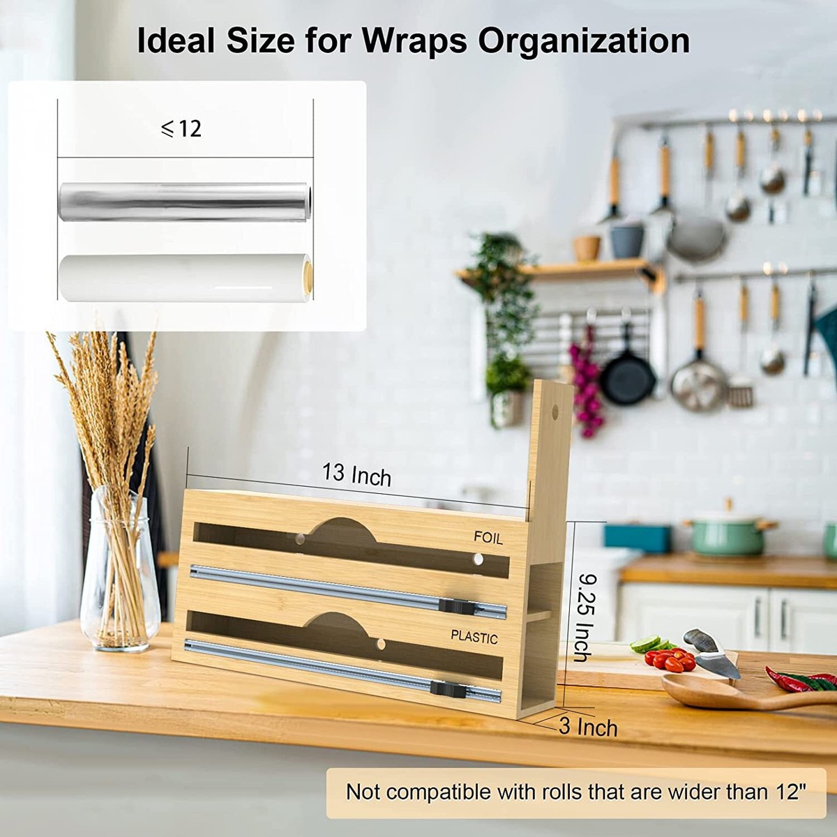 Saran Wrap Foil And Plastic Wrap Organizer, Paper Towel Holder Wall ...