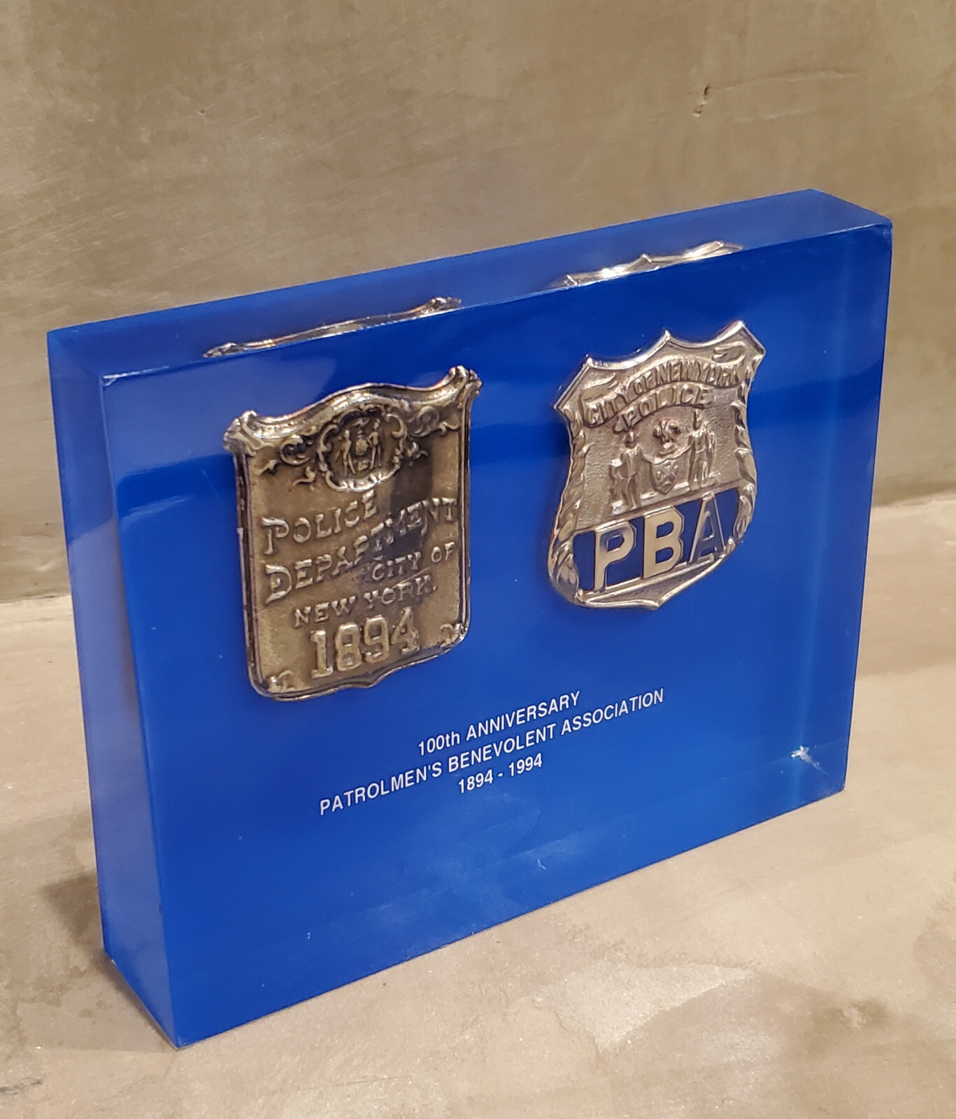 New York City Police Department PBA NYPD Badges 100th Aniversary 1994 ...