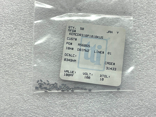 (45 PIECE LOT) CDR31BP101BKUS, KEMET, CAP CER 100PF 100V BP 0805 | eBay