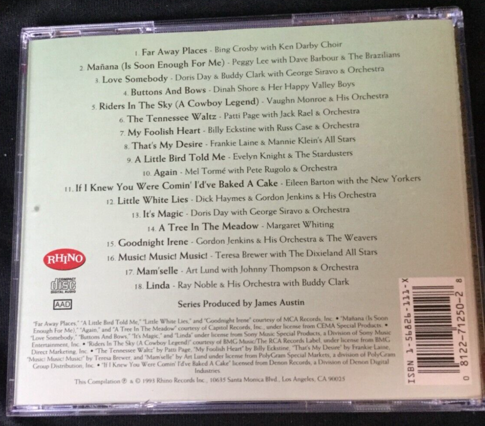 Sentimental Journey : Pop Vocal Classics Vol. 2 1947-1950 CD Rhino 1993 ...