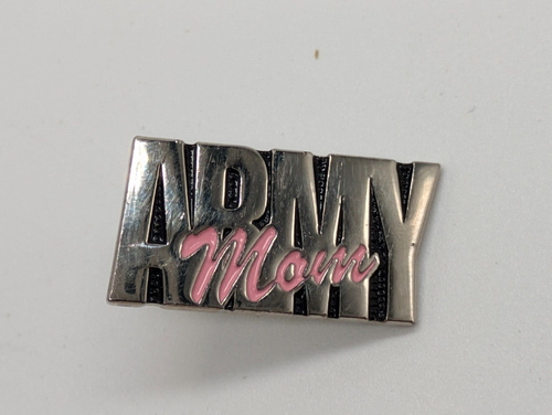 Army Mom Lapel Pin Silver Toned and Pink | eBay