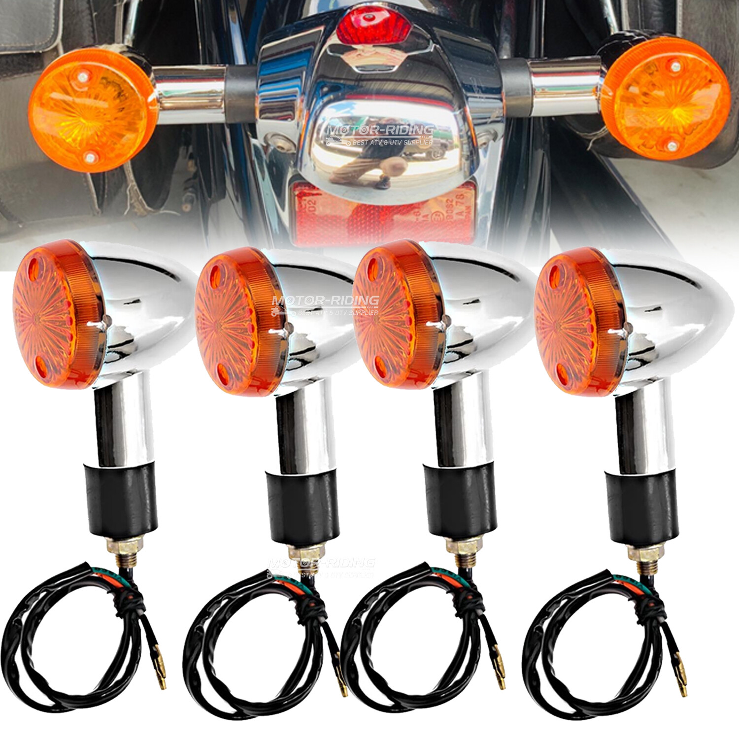 4X Motorcycle Turn Signals Blinker Lights For Honda Shadow Aero 750 ...
