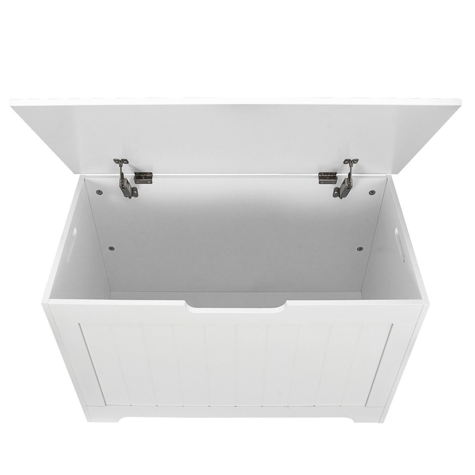 2X Lift Top Entryway Storage Chest Bench Hinge Wooden Toy Box with 2 ...