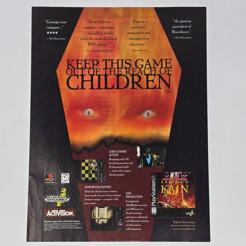 Legacy of Kain Sony PlayStation 1 PS1 Children Print Ad/Poster Promo ...